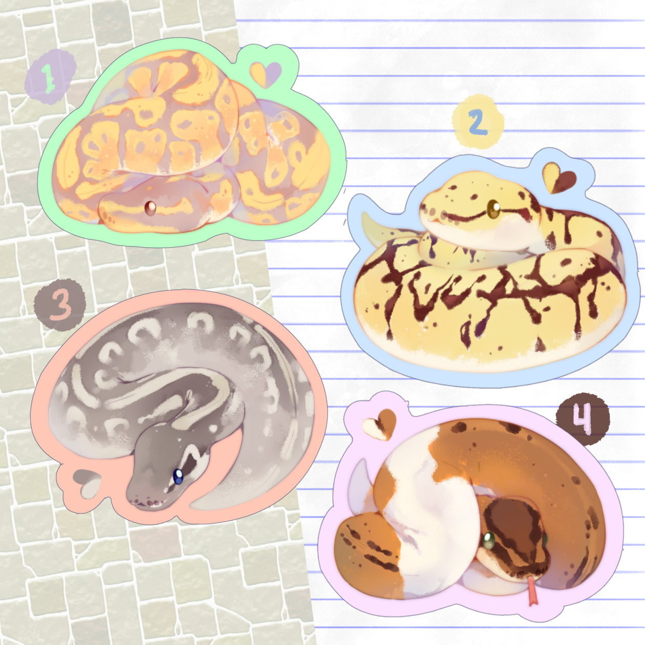 [ Reptile ] Baby Ball Python Stickers – CrispyFrites
